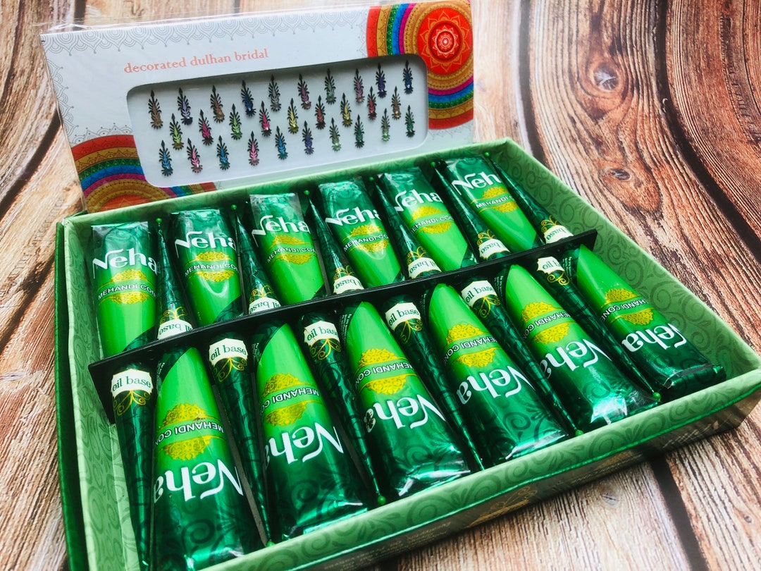 Neha Natural Henna Cones 12 Dark Brown Natural Henna Cones 12 With Free ...