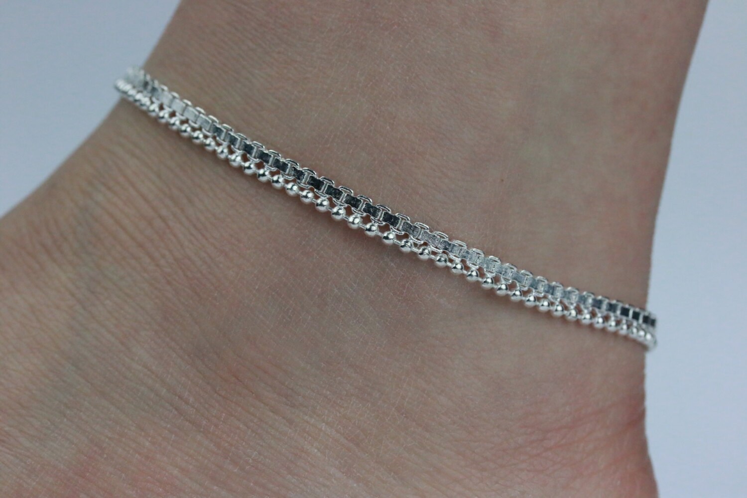 Simple Silver Coloured Anklet Chain Anklet Indian Payal Foot | Etsy