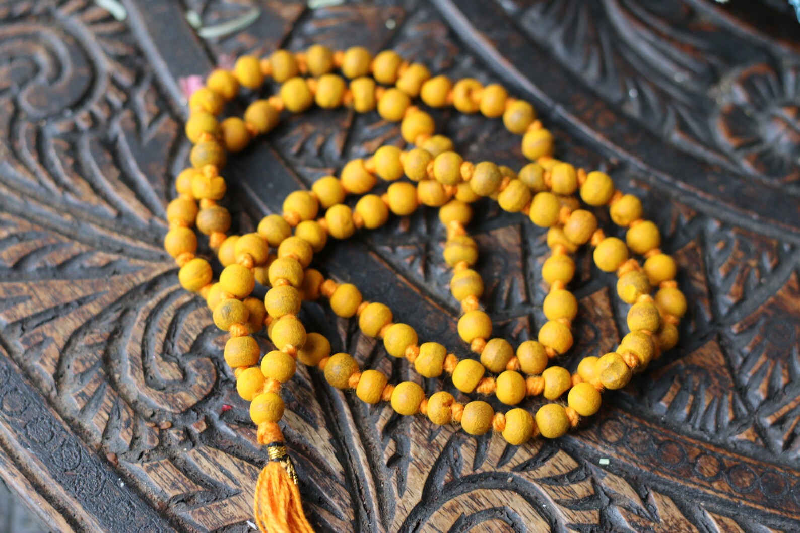 Turmeric Mala Haldi Mala 108 Prayer Mala Knotted India Mens | Etsy UK