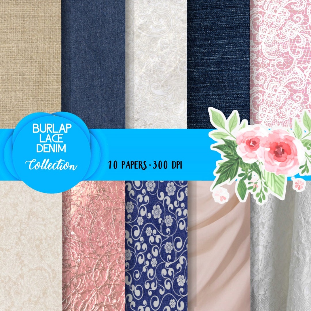Burlap Denim Paper, Lace Denim Paper, Burlap Lace Paper, Silk Papers ...