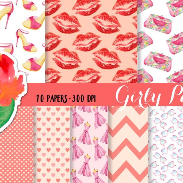Girly Papers - Etsy