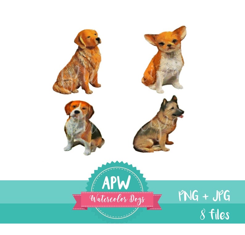 Watercolor Dog Clipart, Hand Painted Clipart, German Shepard Clipart ...