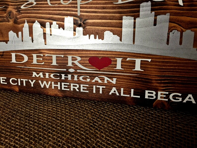 Detroit Michigan Sign Michigan Made Journey Don't Stop - Etsy