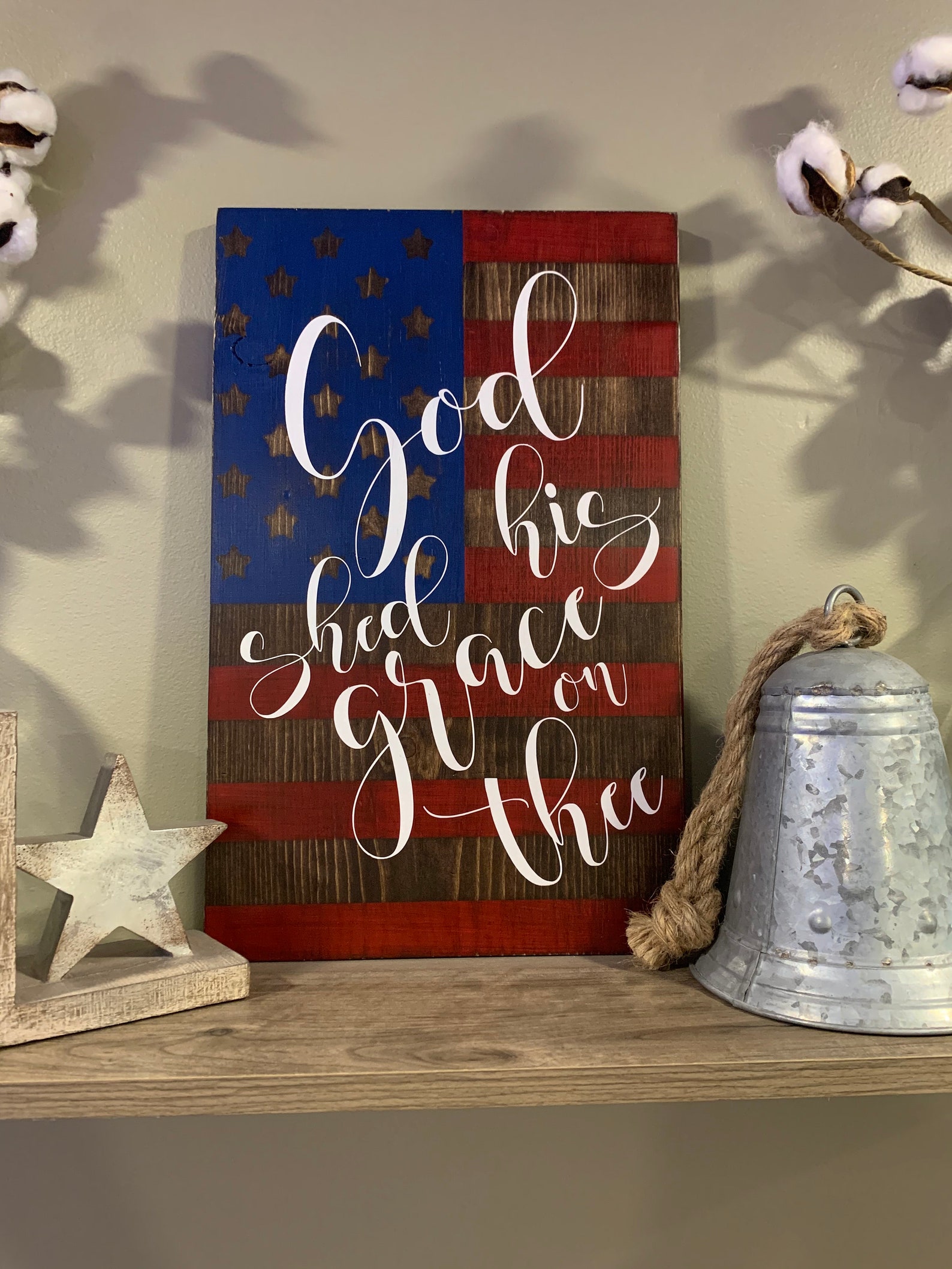 Patriotic Sign america the Beautiful Americana Sign | Etsy