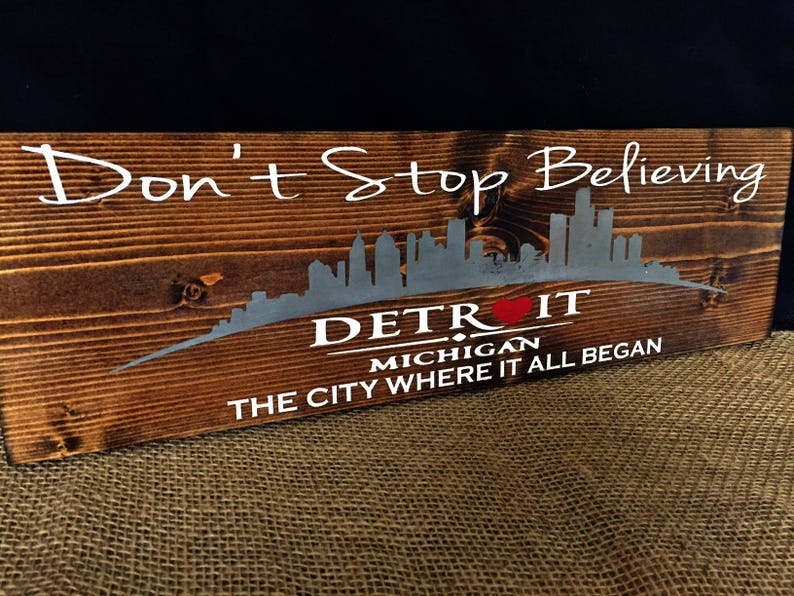 Detroit Michigan Sign Michigan Made Journey Don't Stop - Etsy