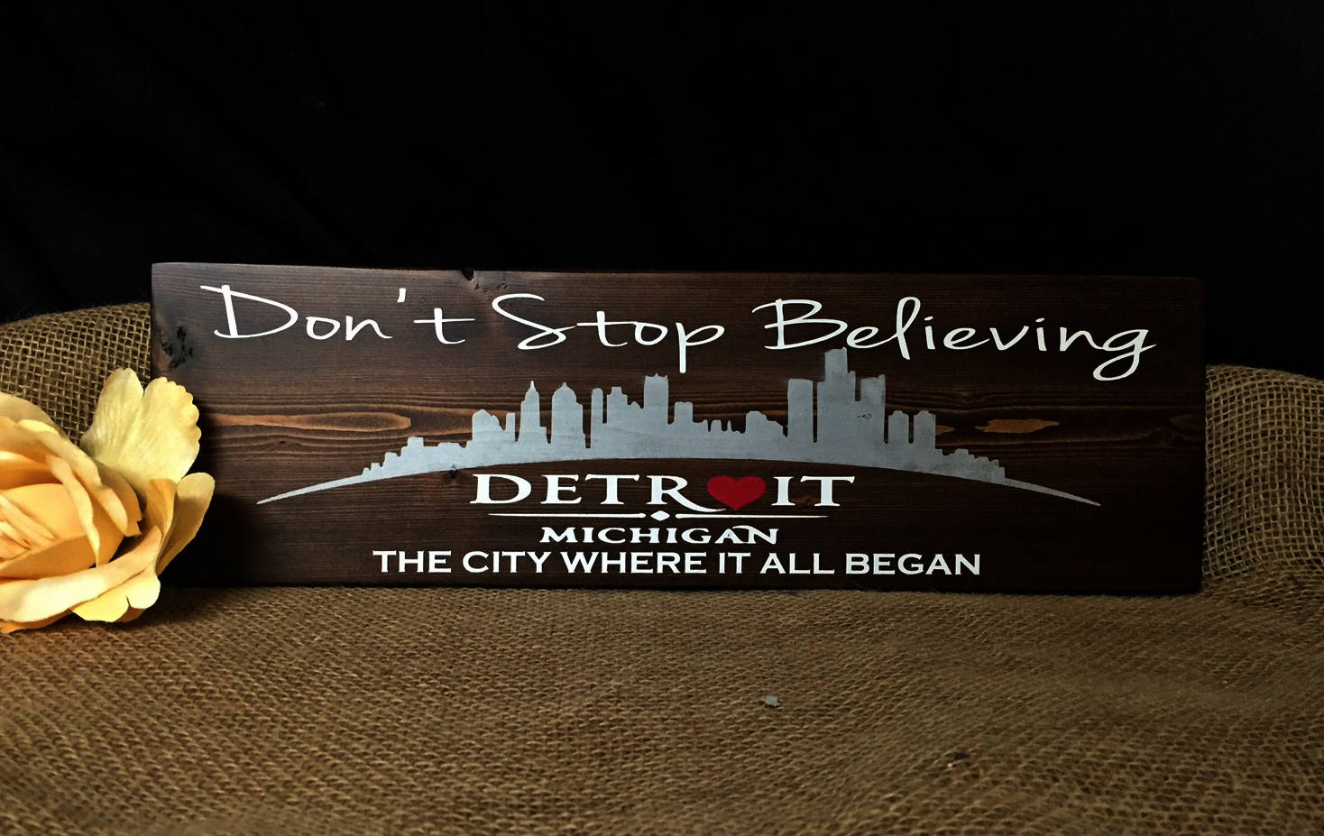 Detroit Michigan Sign Michigan Made Journey Don't Stop - Etsy