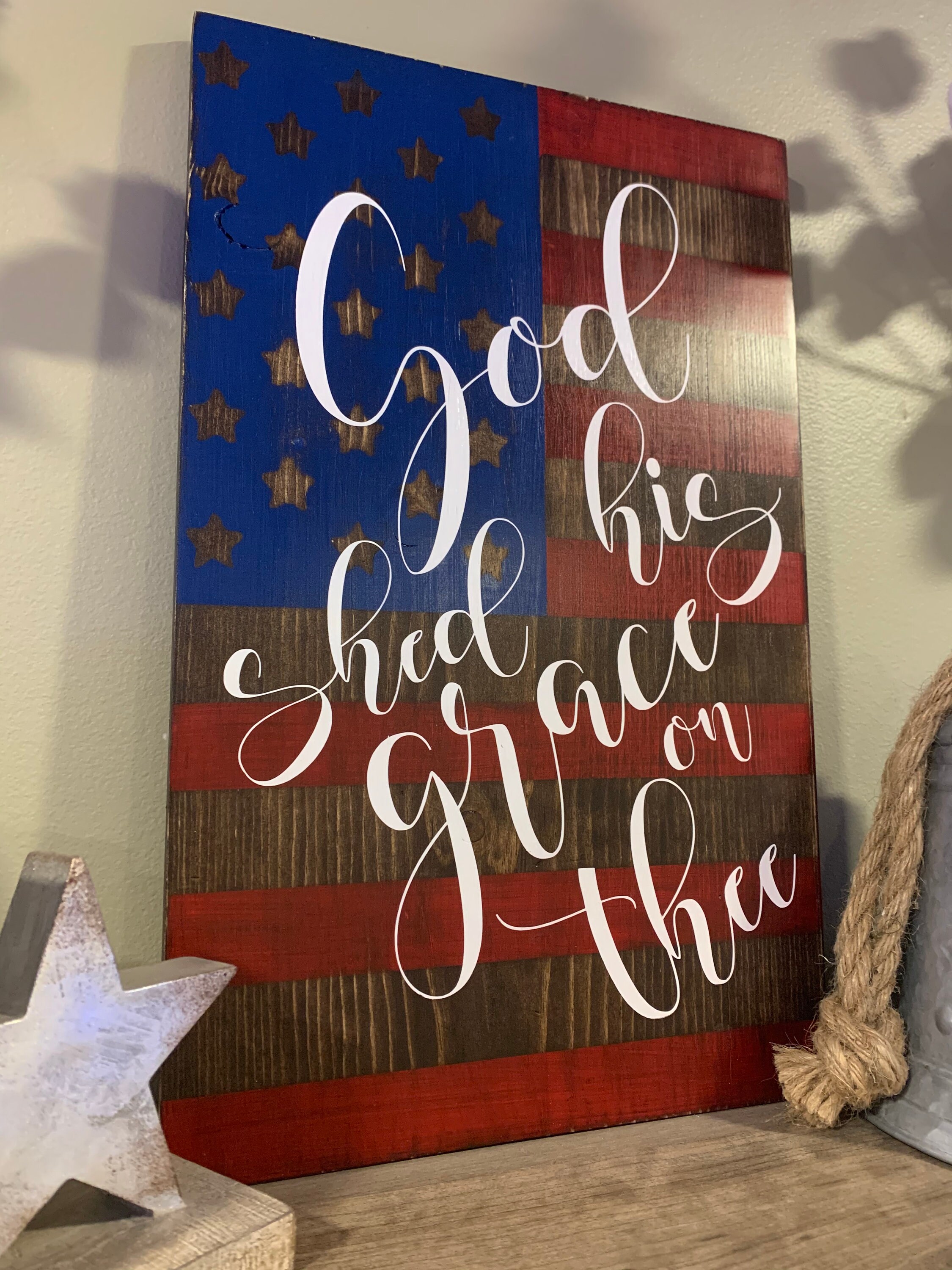 Patriotic Sign america the Beautiful Americana Sign | Etsy