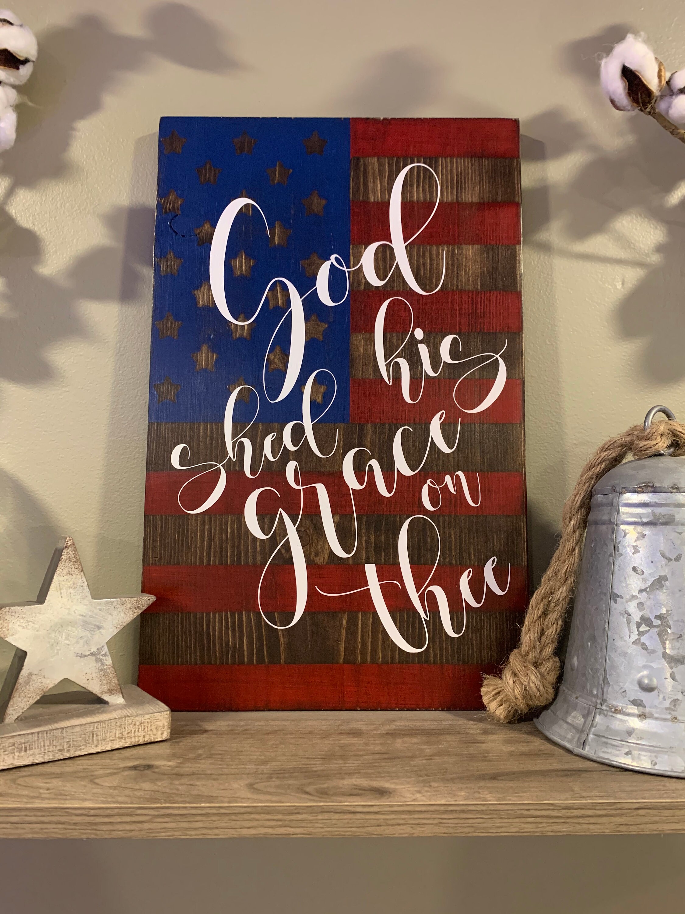 Patriotic Sign america the Beautiful Americana Sign | Etsy