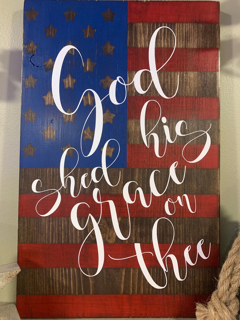 Patriotic Sign america the Beautiful Americana Sign | Etsy