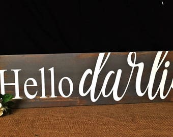 Hello Darlin Wall Sign - Etsy