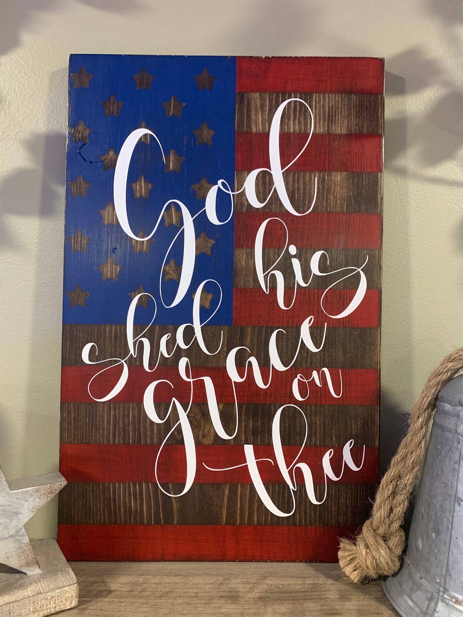 Patriotic Sign america the Beautiful Americana Sign | Etsy