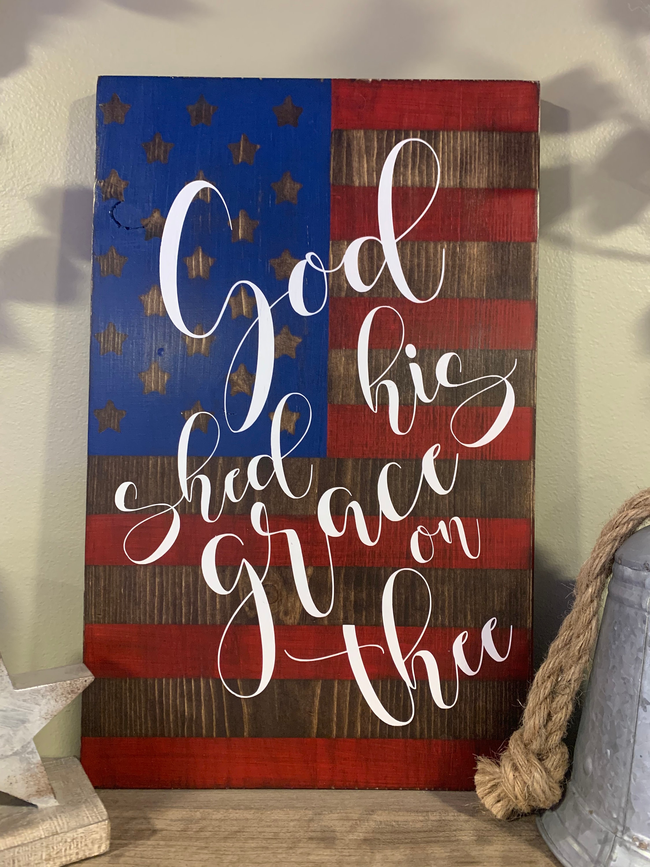 Patriotic Sign america the Beautiful Americana Sign | Etsy
