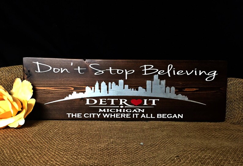 Detroit Michigan Sign Michigan Made Journey Don't Stop - Etsy