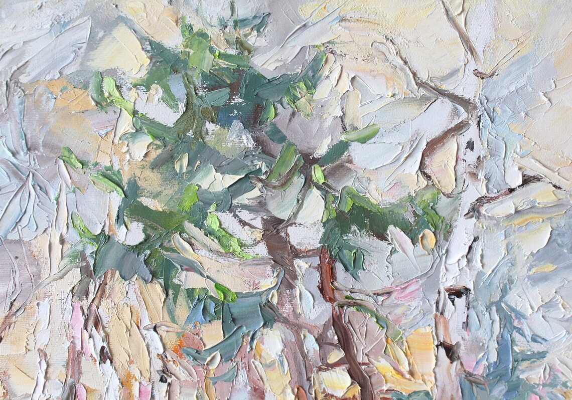 Impressionist Spring Forest Oil Painting: Pine & Birch Trees, 20x24 - Etsy