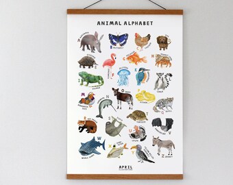 Affiche abécédaire des animaux pour enfant - Etsy France