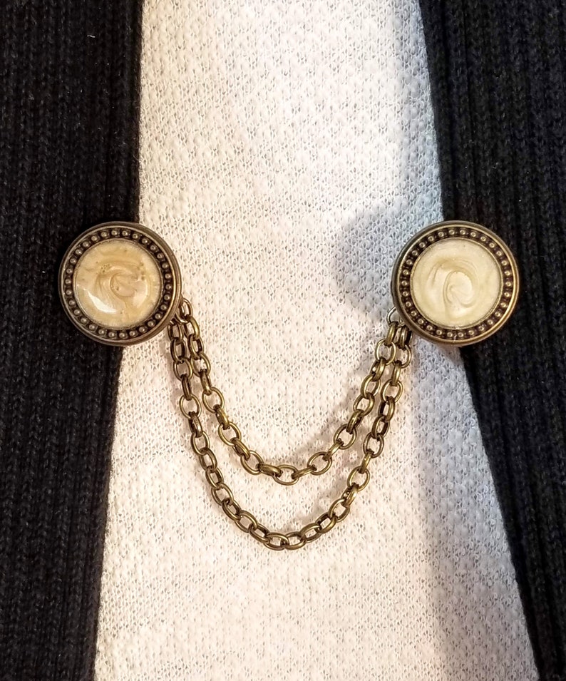Bronze Round Sweater Cardigan Clip Sweater Closure Sweater | Etsy