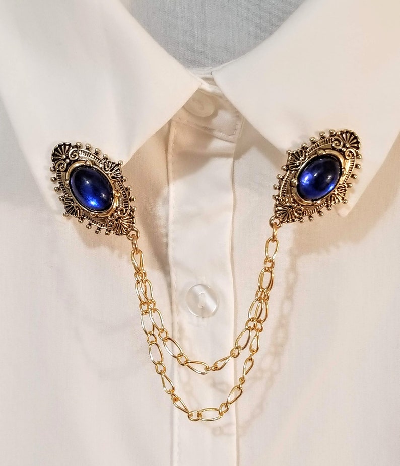 Blue Rhinestone Sweater Cardigan Clip Collar Clip Sweater - Etsy