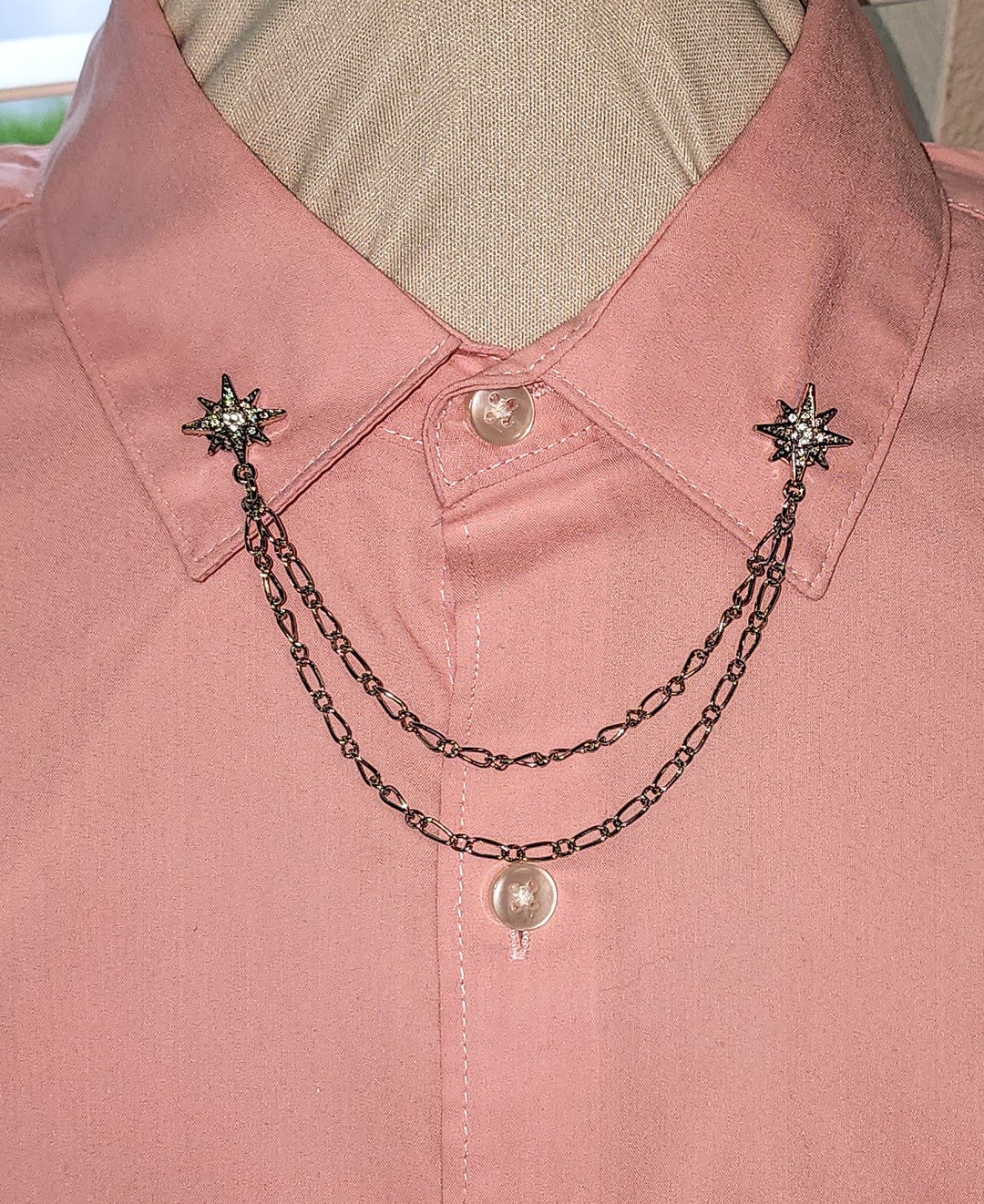 Silver Rhinestone Star Collar Pin, Collar Pin, Sweater Pin, Cardigan ...