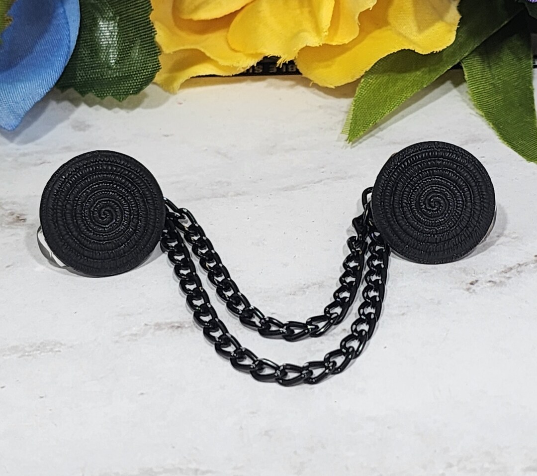 Black Rope Swirl Round Sweater Clip, Cardigan Clip, Collar Clip ...