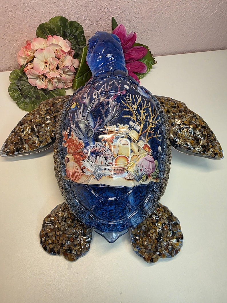 Giant Resin Sea Turtle - Blue Underwater Sceen - Etsy New Zealand