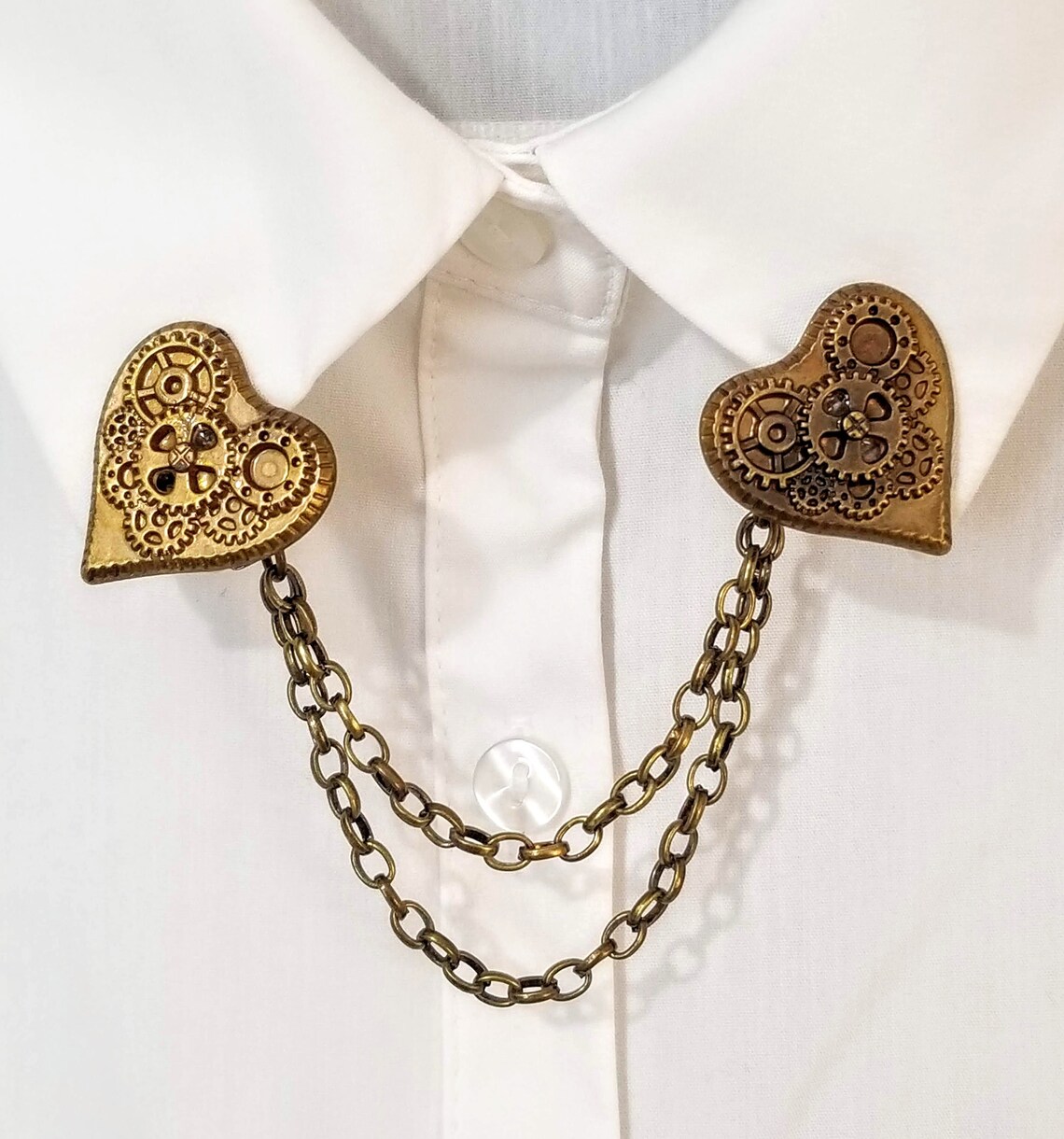 Bronze Heart Steampunk Sweater Cardigan Clip Sweater Closure - Etsy