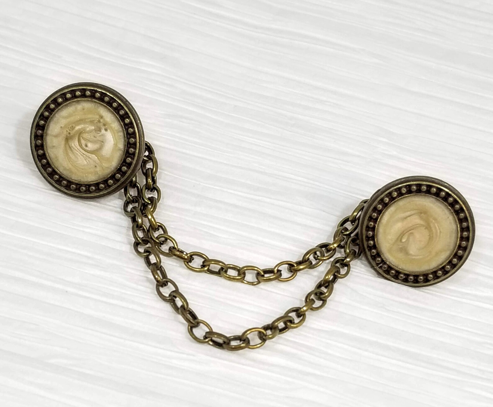 Bronze Round Sweater Cardigan Clip Sweater Closure Sweater | Etsy