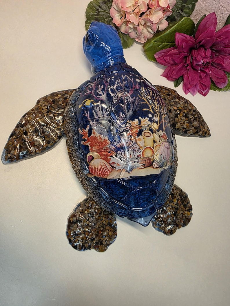 Giant Resin Sea Turtle - Blue Underwater Sceen - Etsy New Zealand