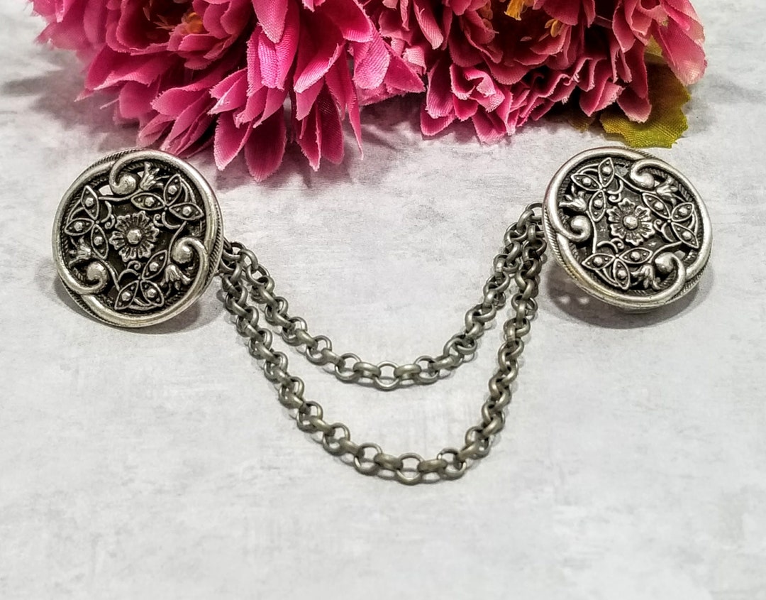 Round Flower Sweater Clip, Cardigan Clip ,sweater Closure, Sweater ...