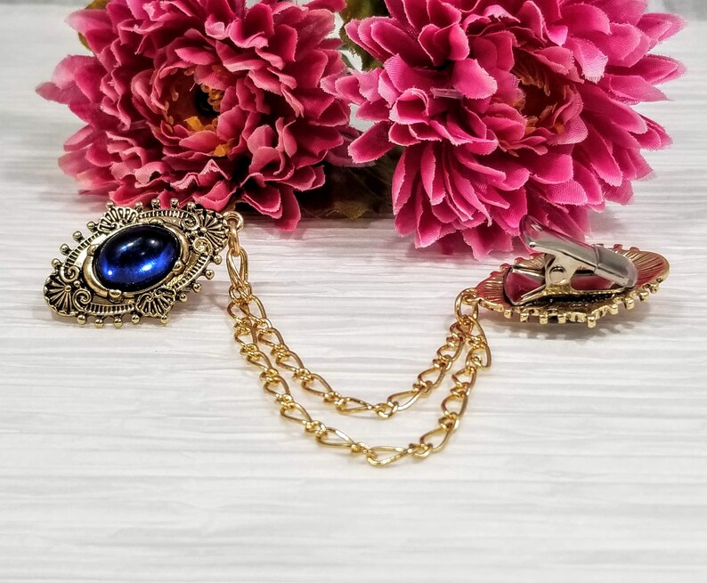 Blue Rhinestone Sweater Cardigan Clip Collar Clip Sweater - Etsy