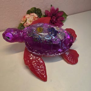 Giant Resin Sea Turtle - Pink With Dried Flowers - Etsy Australia