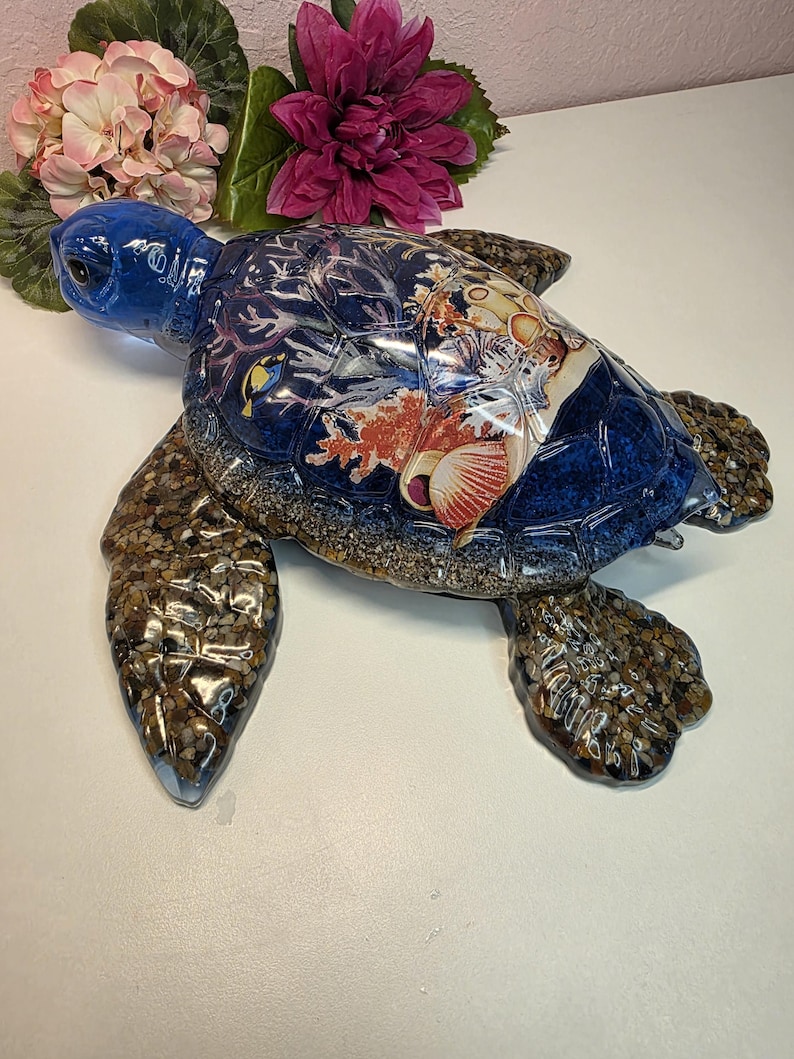 Giant Resin Sea Turtle - Blue Underwater Sceen - Etsy New Zealand