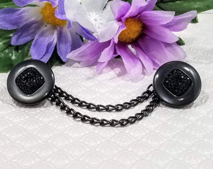 Black Round Sweater Cardigan Clip, Sweater Closure 5231 - Etsy