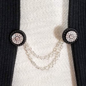 Black Round Sweater Cardigan Clip, Sweater Closure 5235 - Etsy