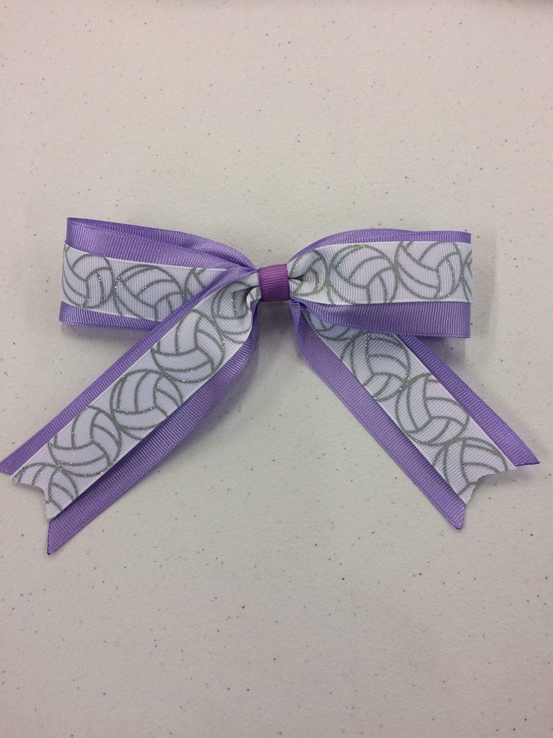 Volleyball Hair Bow With Silver Glitter Volleyballs - Etsy