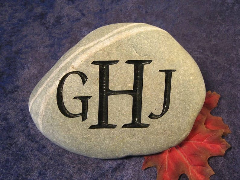 Custom Engraved Stone Art With One Word or Design of Your Choice We ...