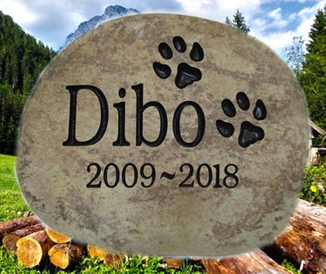 Engraved River Rock Pet Memorial Stone. Personalized Headstone. - Etsy