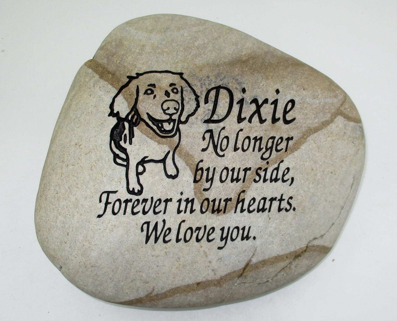 Engraved River Rock Pet Memorial Stone. Personalized - Etsy