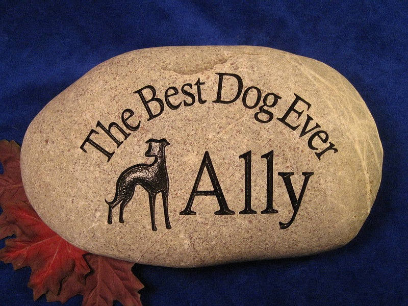 Engraved River Rock Pet Memorial Stone. Personalized Headstone. - Etsy