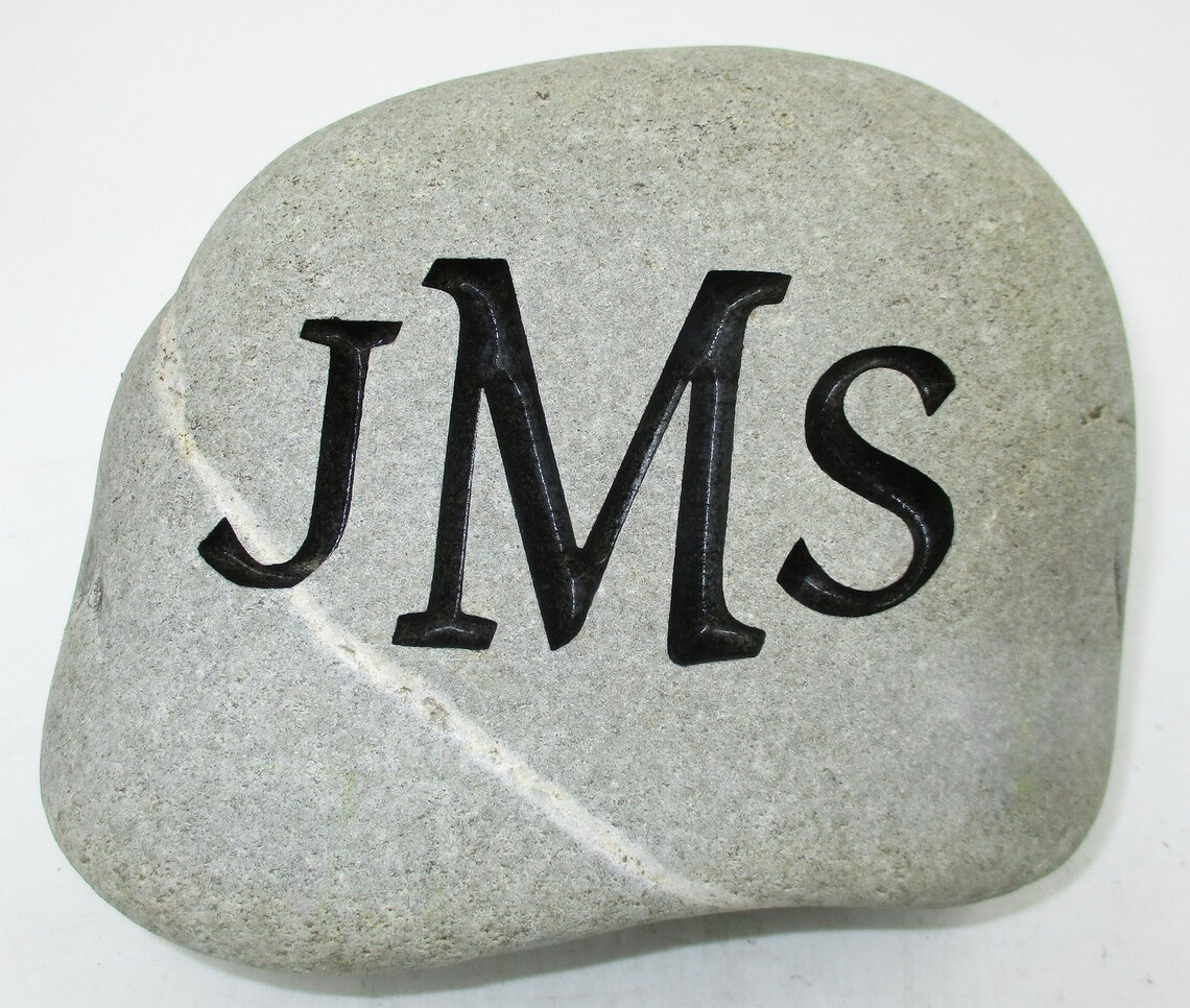 Custom Engraved Stone Art With One Word or Design of Your - Etsy