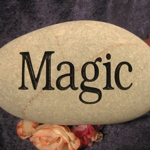 Custom Engraved Stone Art with One Word or Design | Etsy