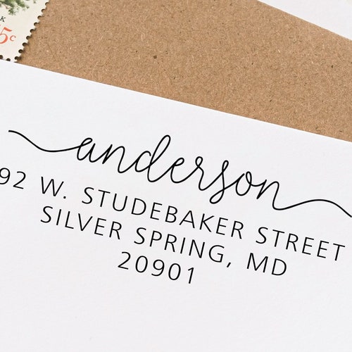Calligraphy Return Address Stamp Custom Self-inking Wedding - Etsy