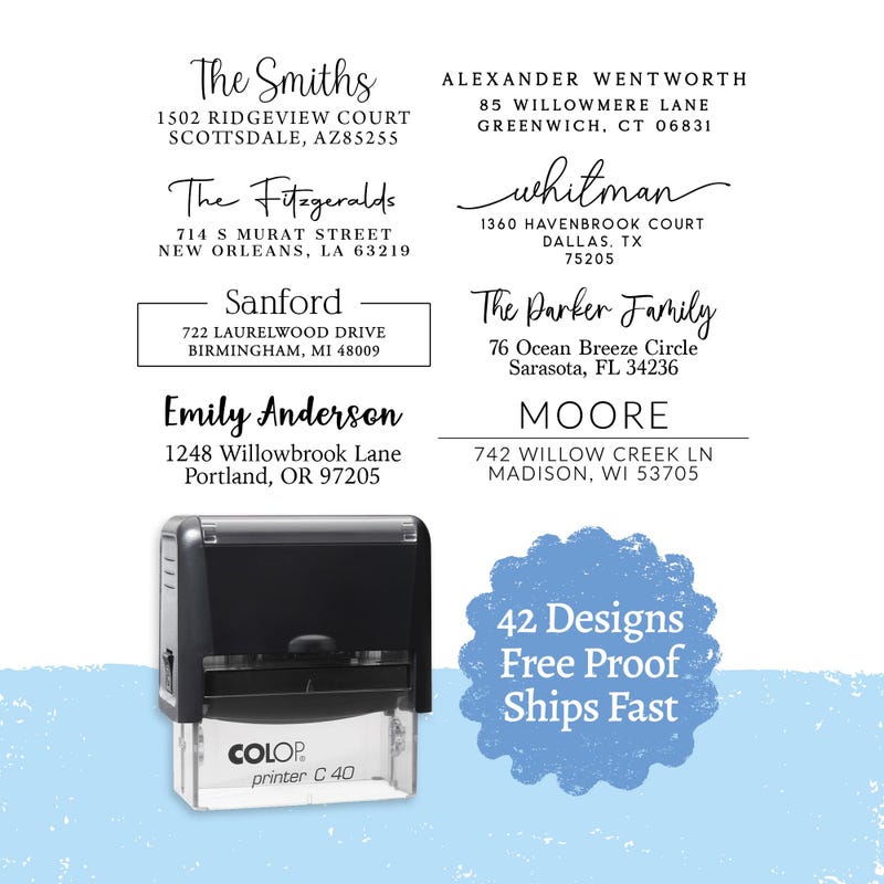 Personalized Self Inking Address Stamps - Etsy
