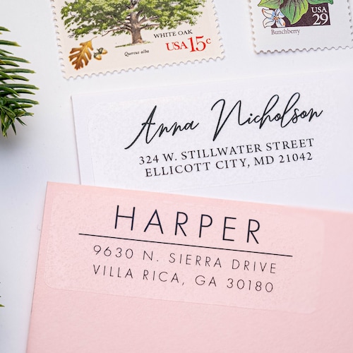Address Stickers Clear Address Labels Personalized Return - Etsy