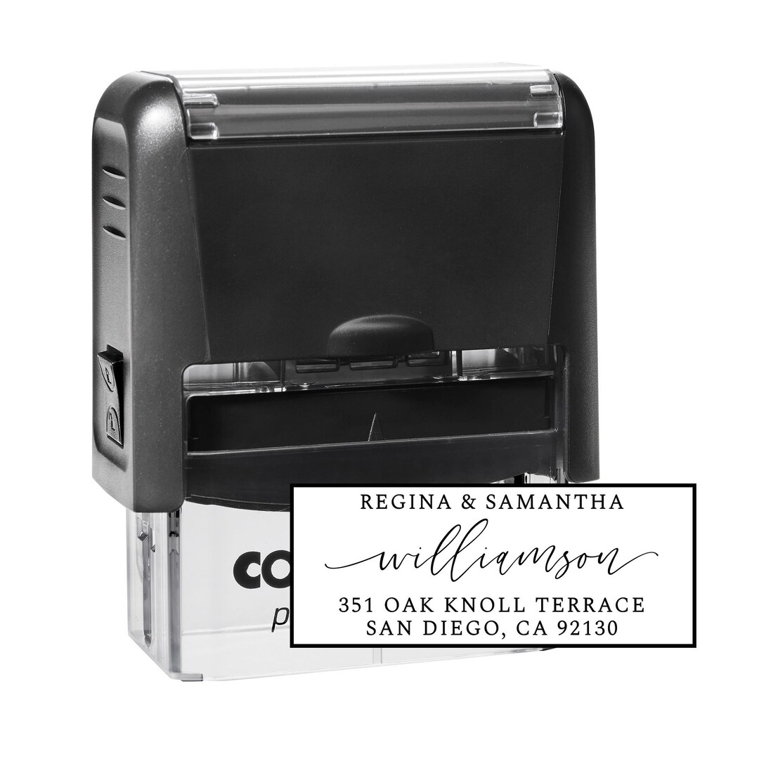 Personalized Wedding Address Stamp – Script Last Name Design – Self ...