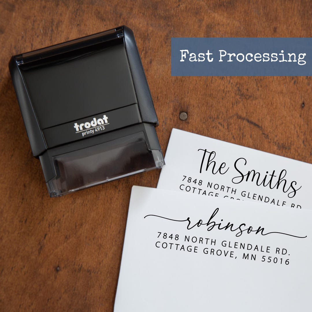 Custom Return Address Stamp – Self Inking or Wood Handle | Personalized ...