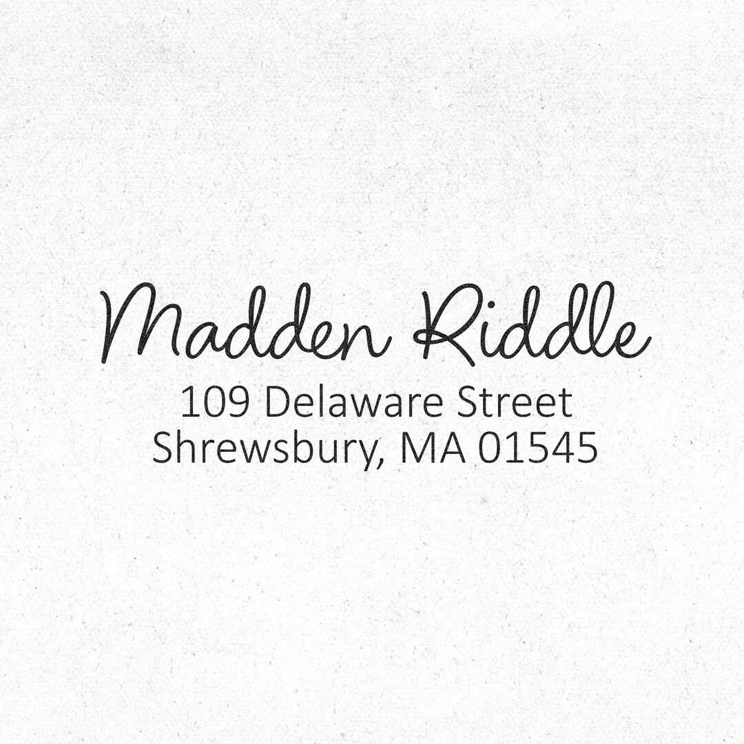 Modern Cursive Return Address Stamp Stylish Personalized Address Stamp ...