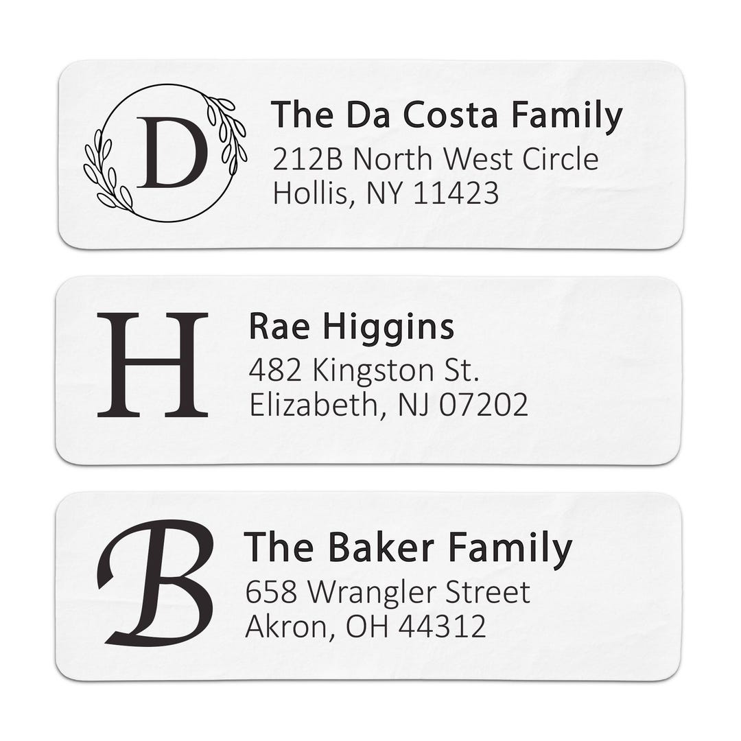 Monogram Return Address Labels: Personalized Mailing Labels - Etsy