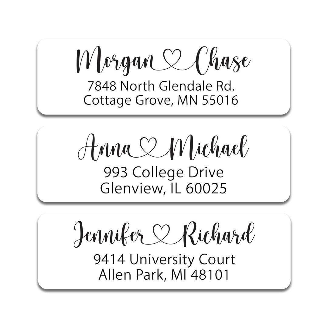 Wedding Return Address Labels: Customizable Matte White Stickers - Etsy