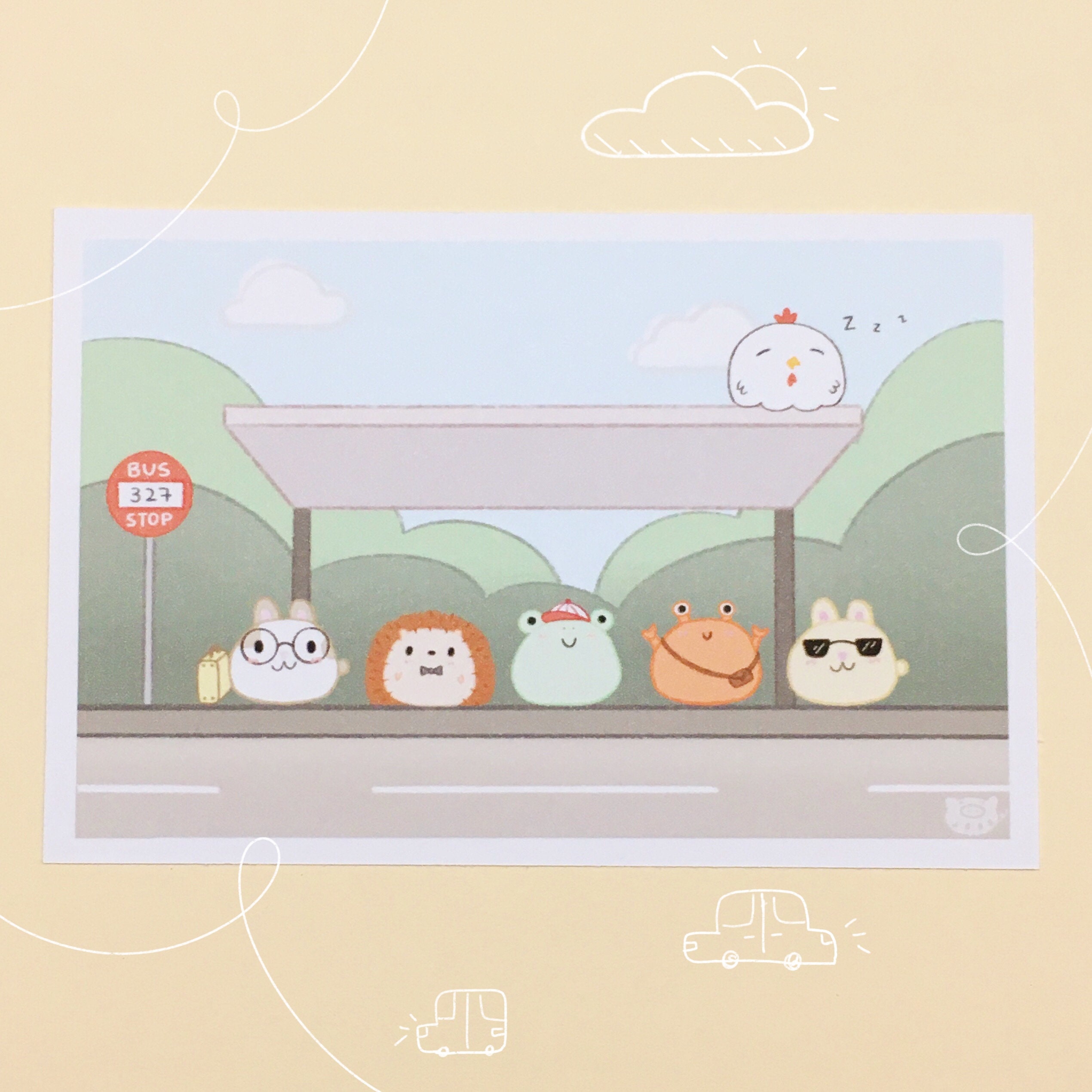 Bus Buddies Postcard - Etsy