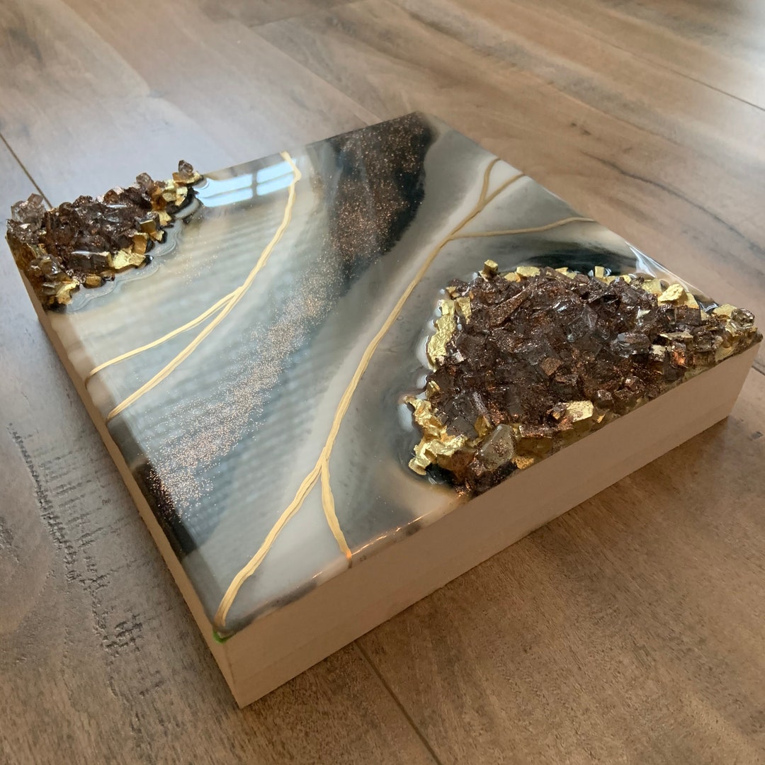 GREY RESIN Artsold8x8 Inch Birch Panelresin Geoderesin - Etsy